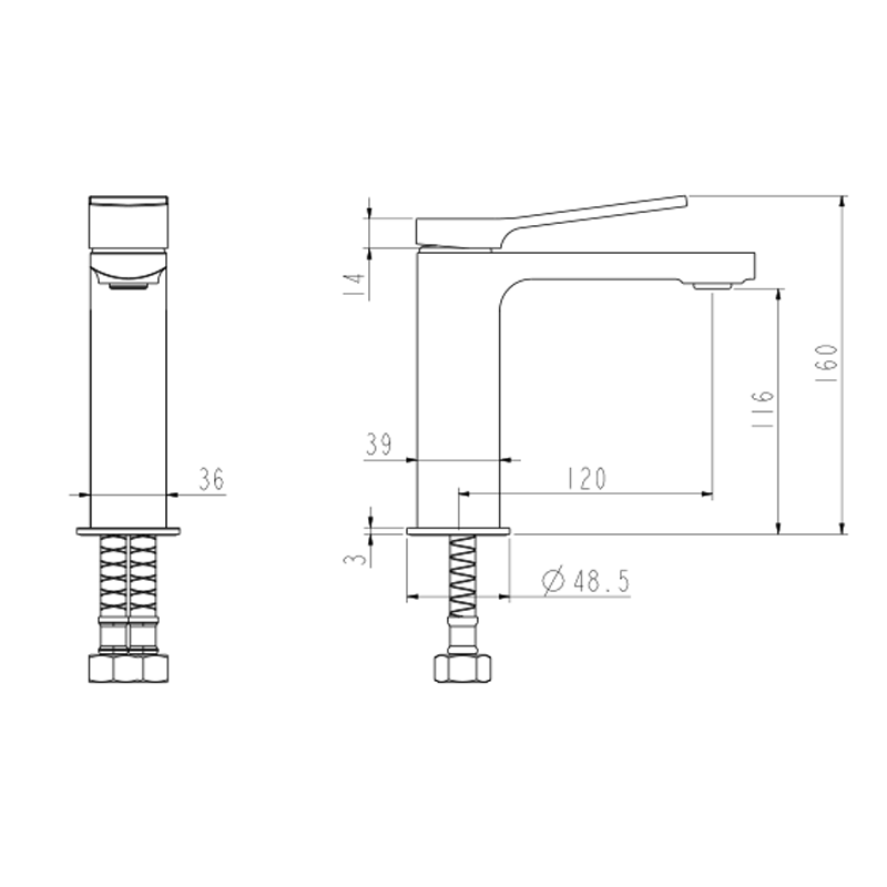 WATERSTONE-WATERSTONE- BASIN MIXER BRASS BODY WITH ZIN HANDLE TOTAL HE ...